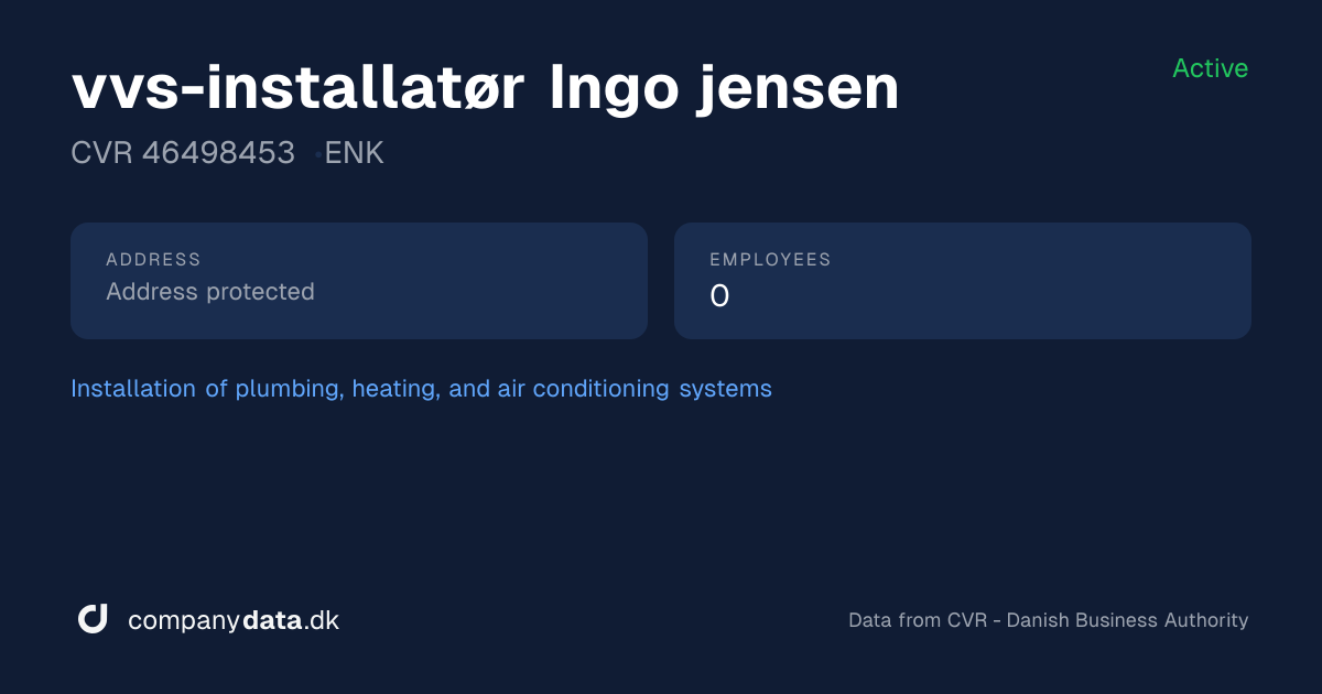 vvs-installatør Ingo jensen – CVR 46498453 – Financials