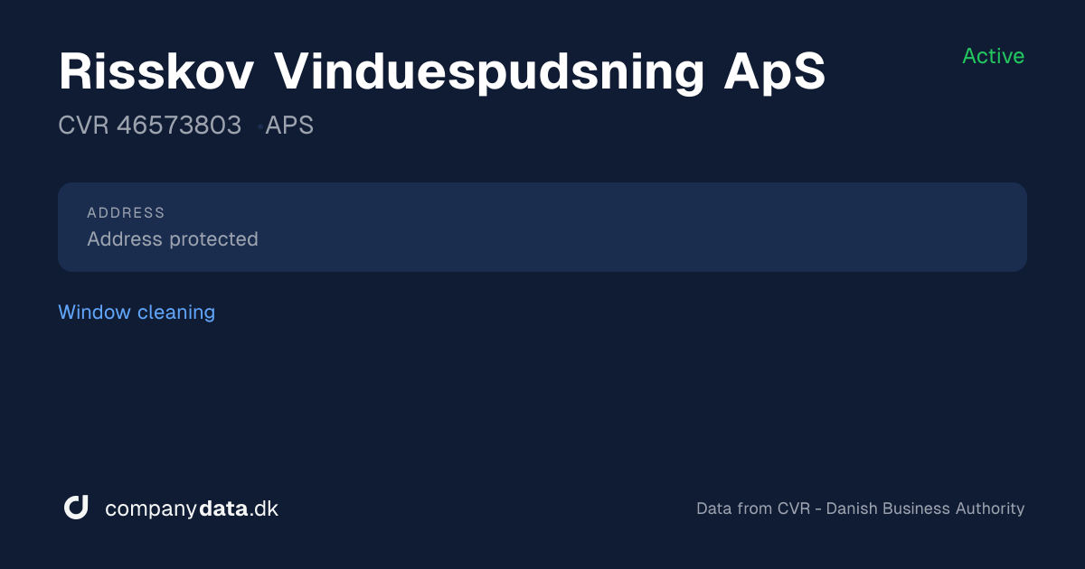 Risskov Vinduespudsning ApS – CVR 46573803 – Financials
